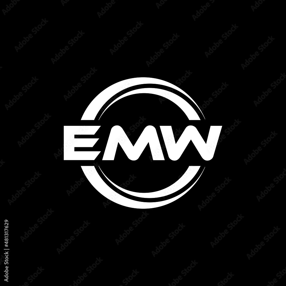 EMW letter logo design with black background in illustrator, vector ...