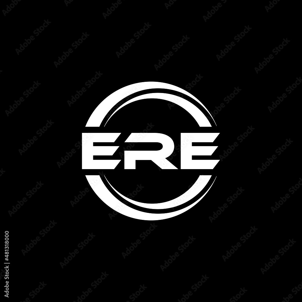 ERE letter logo design with black background in illustrator, vector ...
