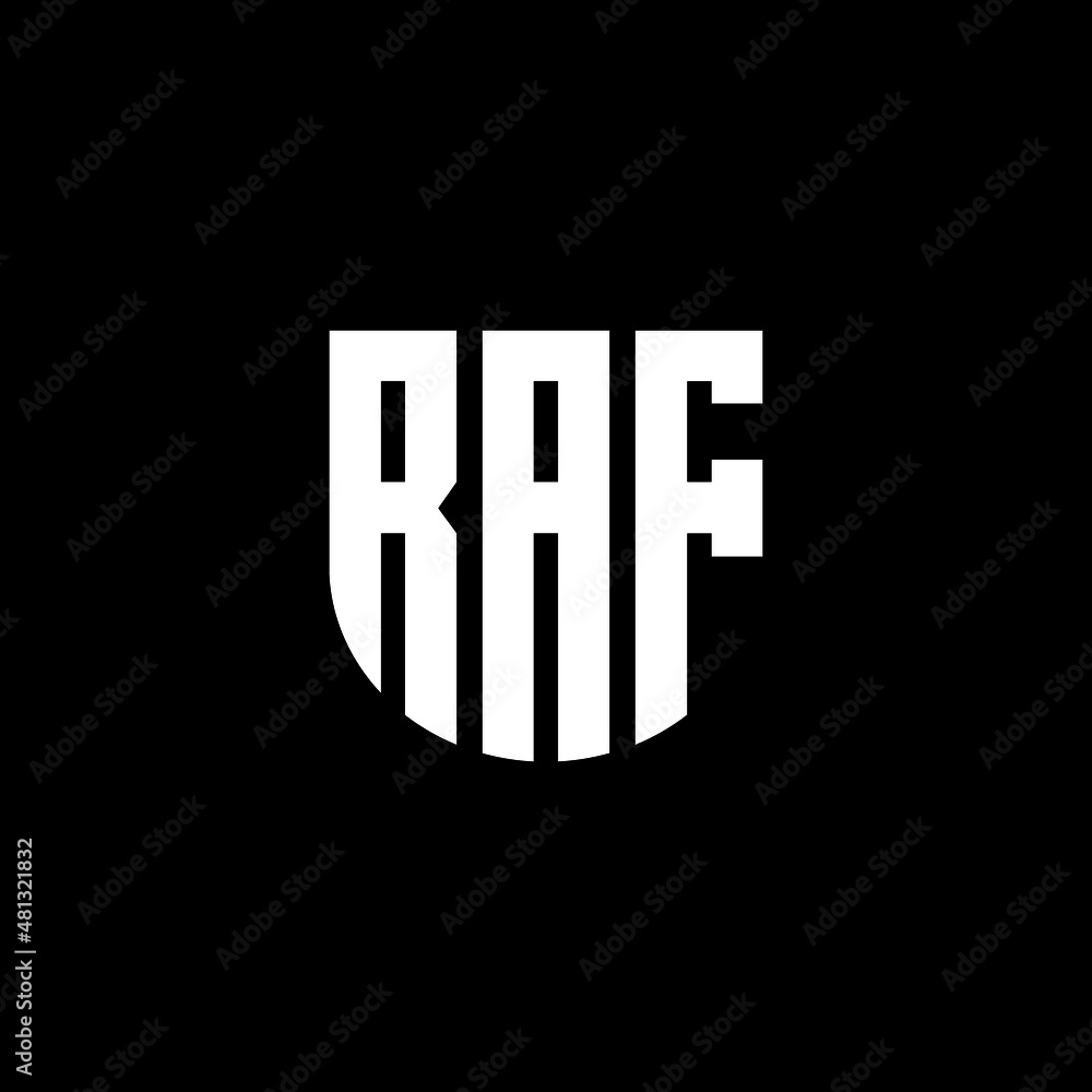 RAF letter logo design with black background in illustrator, vector ...