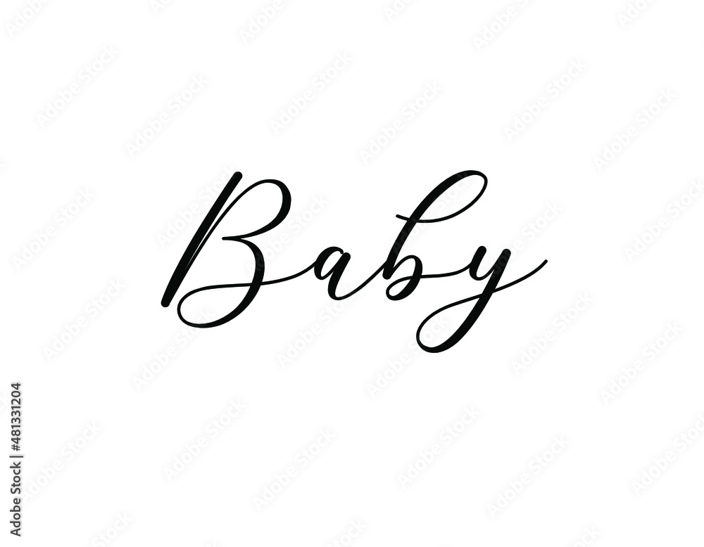 Vector Isolated Word Baby With A Capital Letter In A Beautiful Cursive vector-isolated-word-baby-with-a-capital-letter-in-a-beautiful-cursive