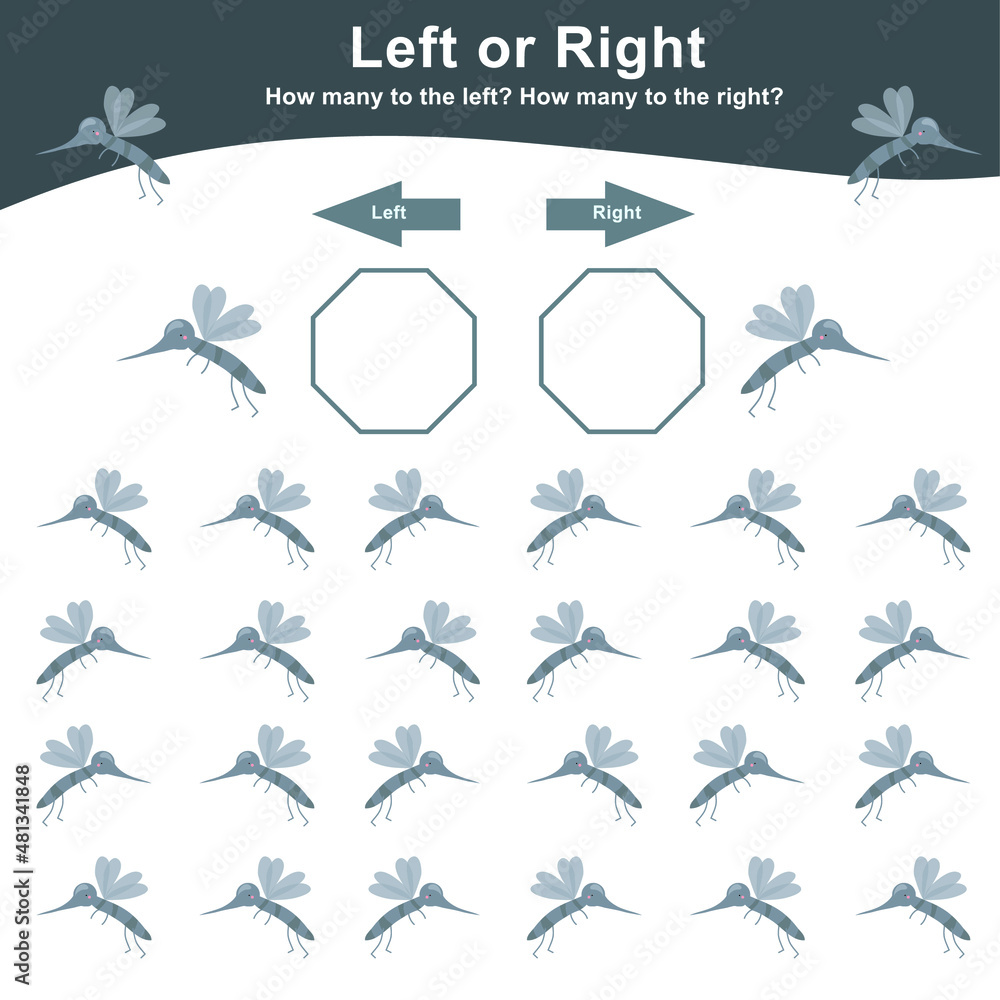 Left or Right Game for Preschool Children. Worksheet activity for ...
