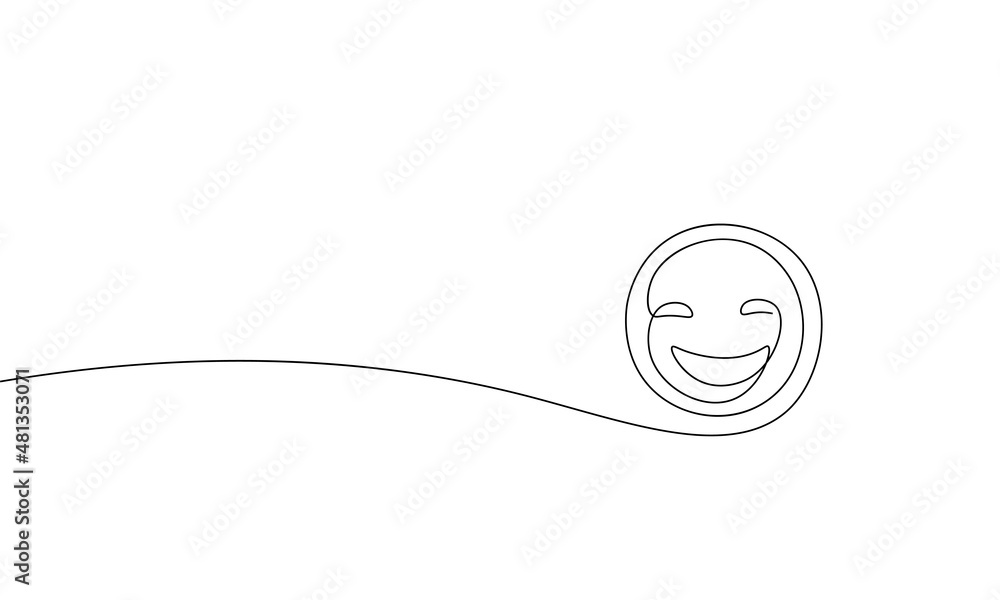 Continuous line smile emoji art. Single line sketch gingerbread man ...