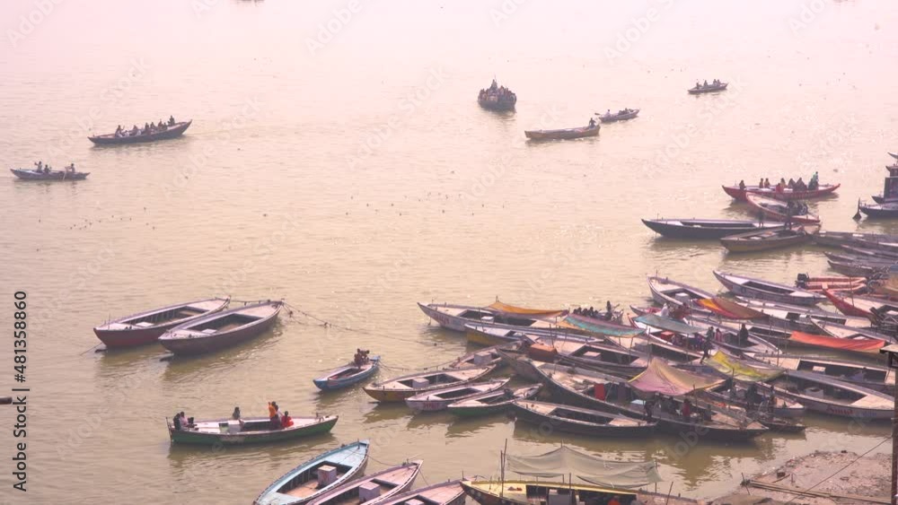 Video Stock ancient, asia, asian, background, banaras, benares, boat ...