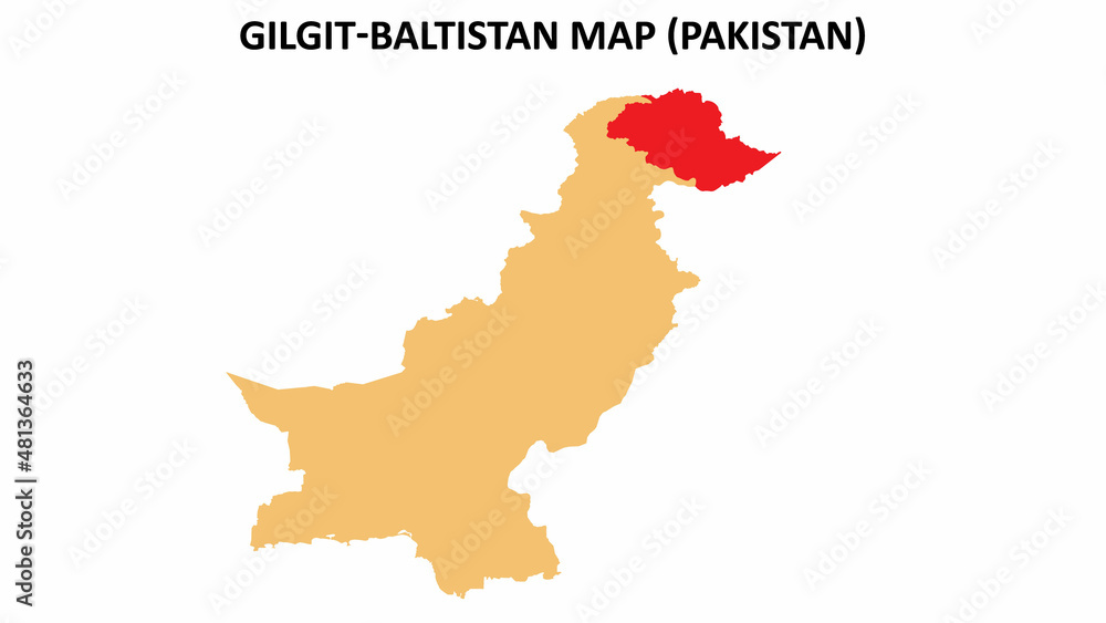Gilgit Baltistan map highlighted on Pakistan map. Gilgit Baltistan map ...