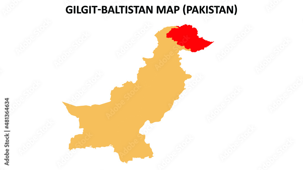 Gilgit Baltistan map highlighted on Pakistan map. Gilgit Baltistan map ...