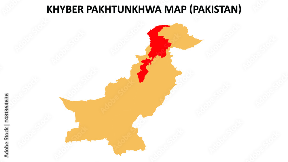 Khyber Pakhtunkhwa map highlighted on Pakistan map. Khyber Pakhtunkhwa ...