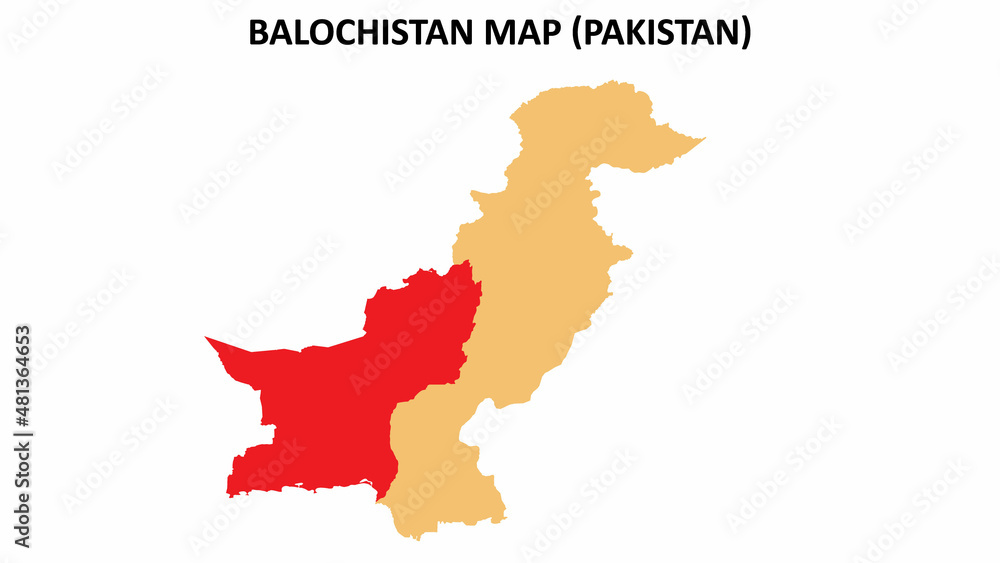 Balochistan map highlighted on Pakistan map. Balochistan map on ...