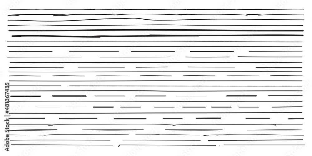 Black lines hand drawn vector set isolated on white background ...
