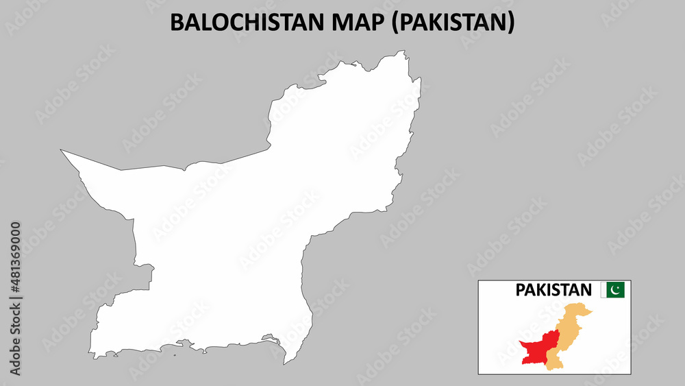 Balochistan Map. Balochistan Map Pakistan with white background and ...