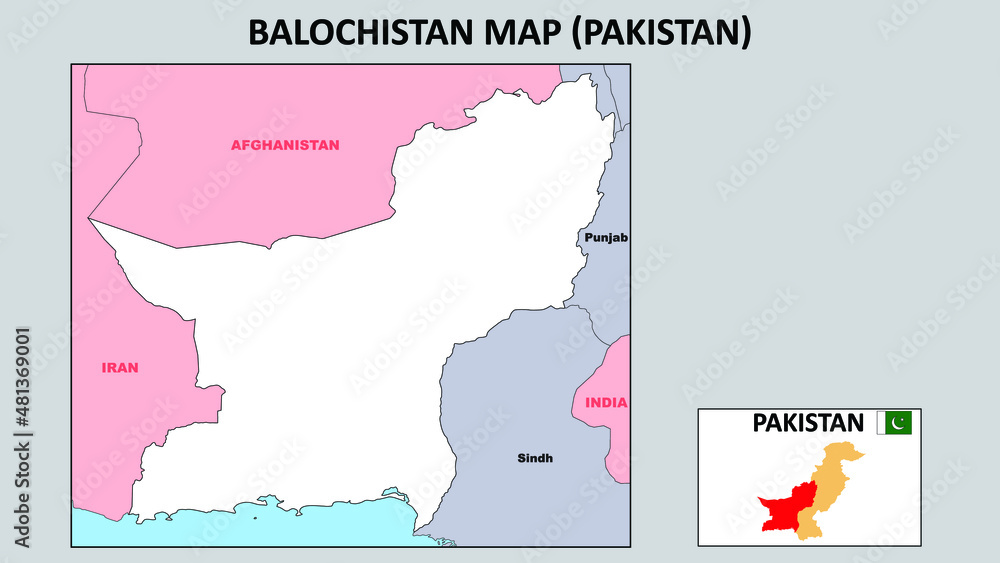 Balochistan Map. Political map of Balochistan. Balochistan Map of ...