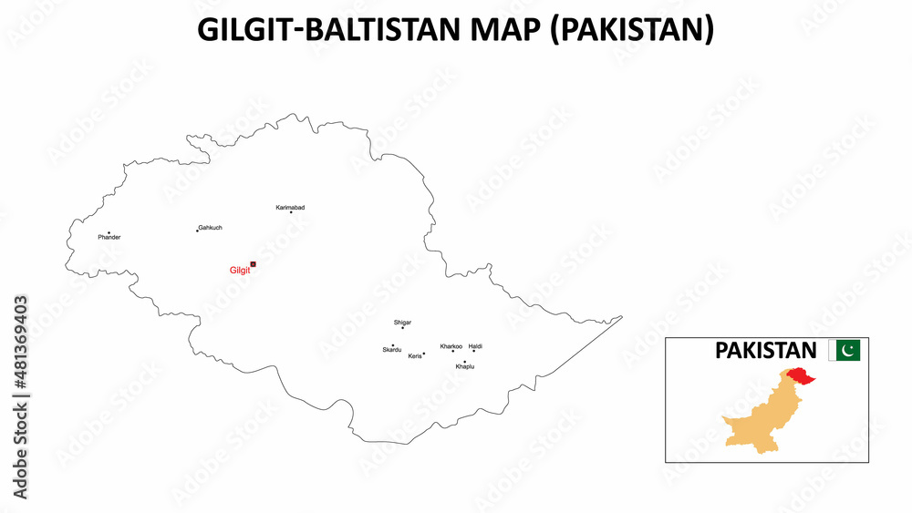 Gilgit Baltistan Map. Gilgit Baltistan Map of Pakistan with color ...
