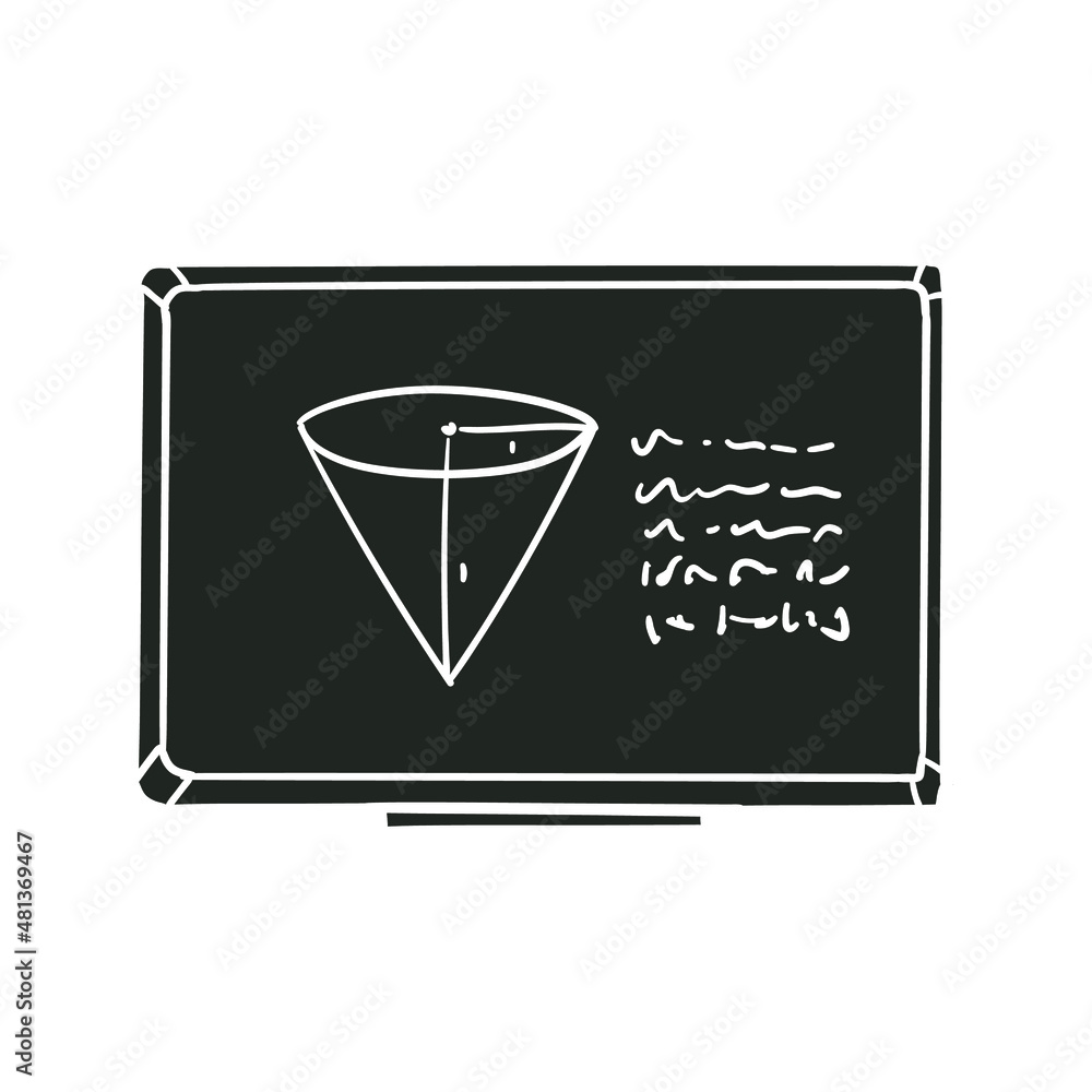 Geometry Chalk Icon Silhouette Illustration. Math Education Formula ...