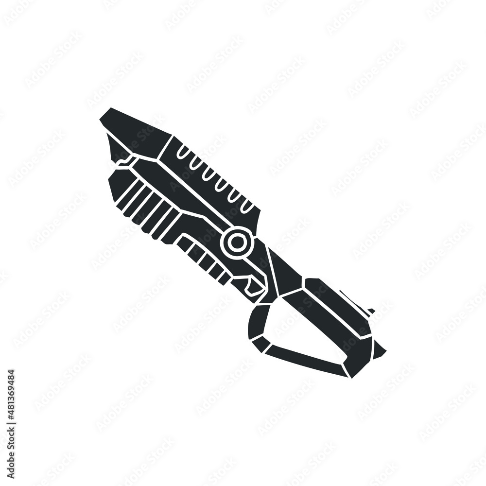 Gun Plasma Icon Silhouette Illustration. Futuristic Space Blaster ...