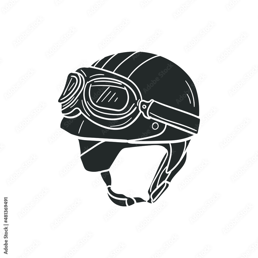 Vintage Motorcycle Helmet Vector