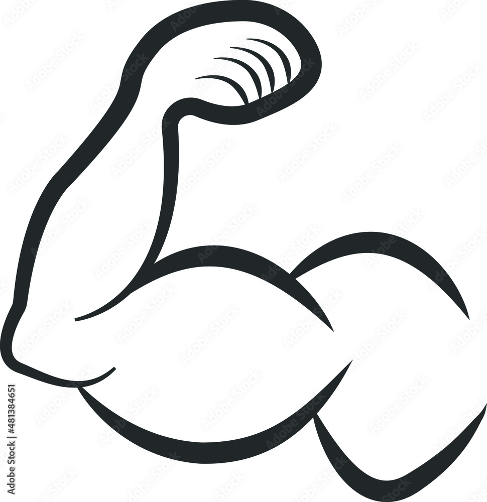 Arm power icon, power symbol, bodybuilder arm sign vector Stock Vector ...