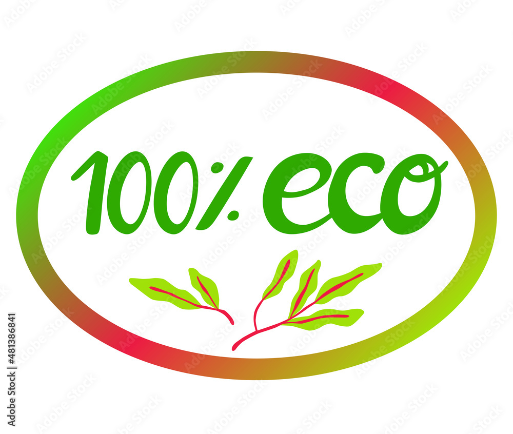 ‎Letrero de letras escritas a mano y vectorizado 100% eco(ecológico ...