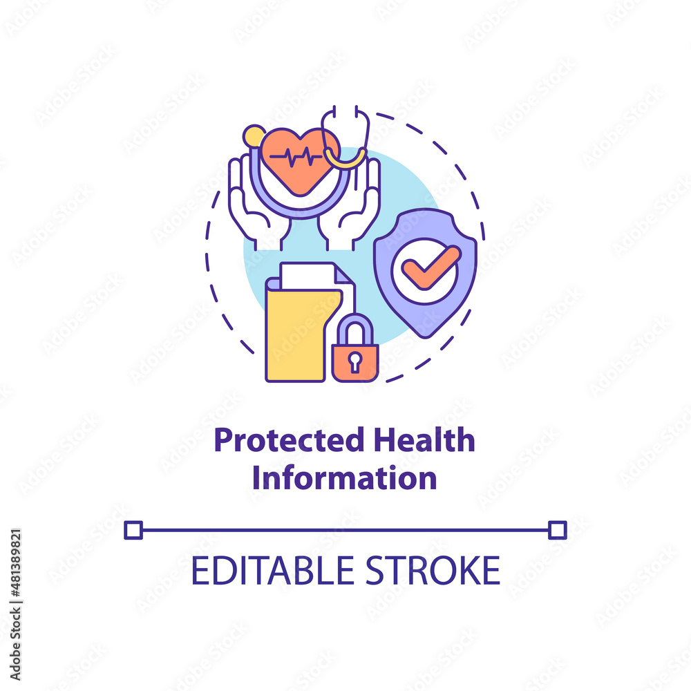 Protected health information concept icon. Sensitive data example ...
