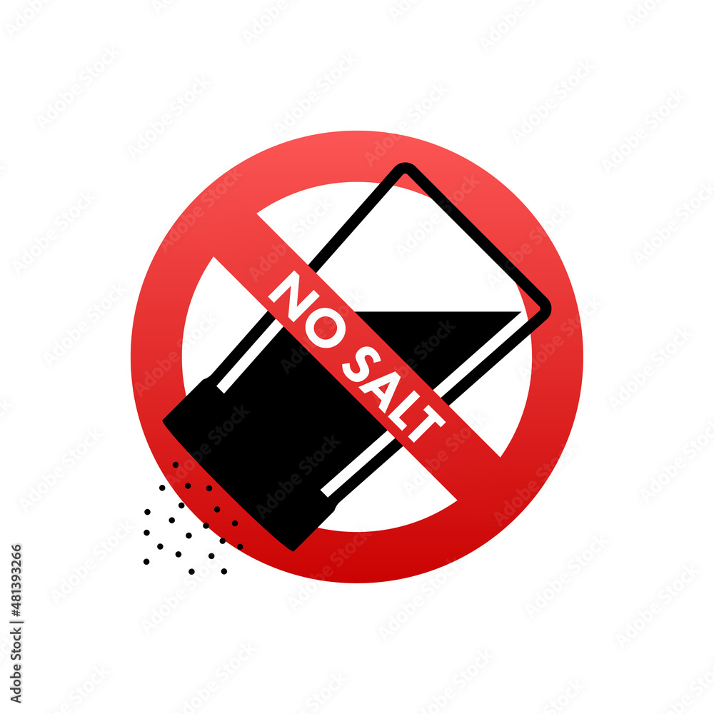 Cartoon red icon no salt on white background. Vintage illustration ...