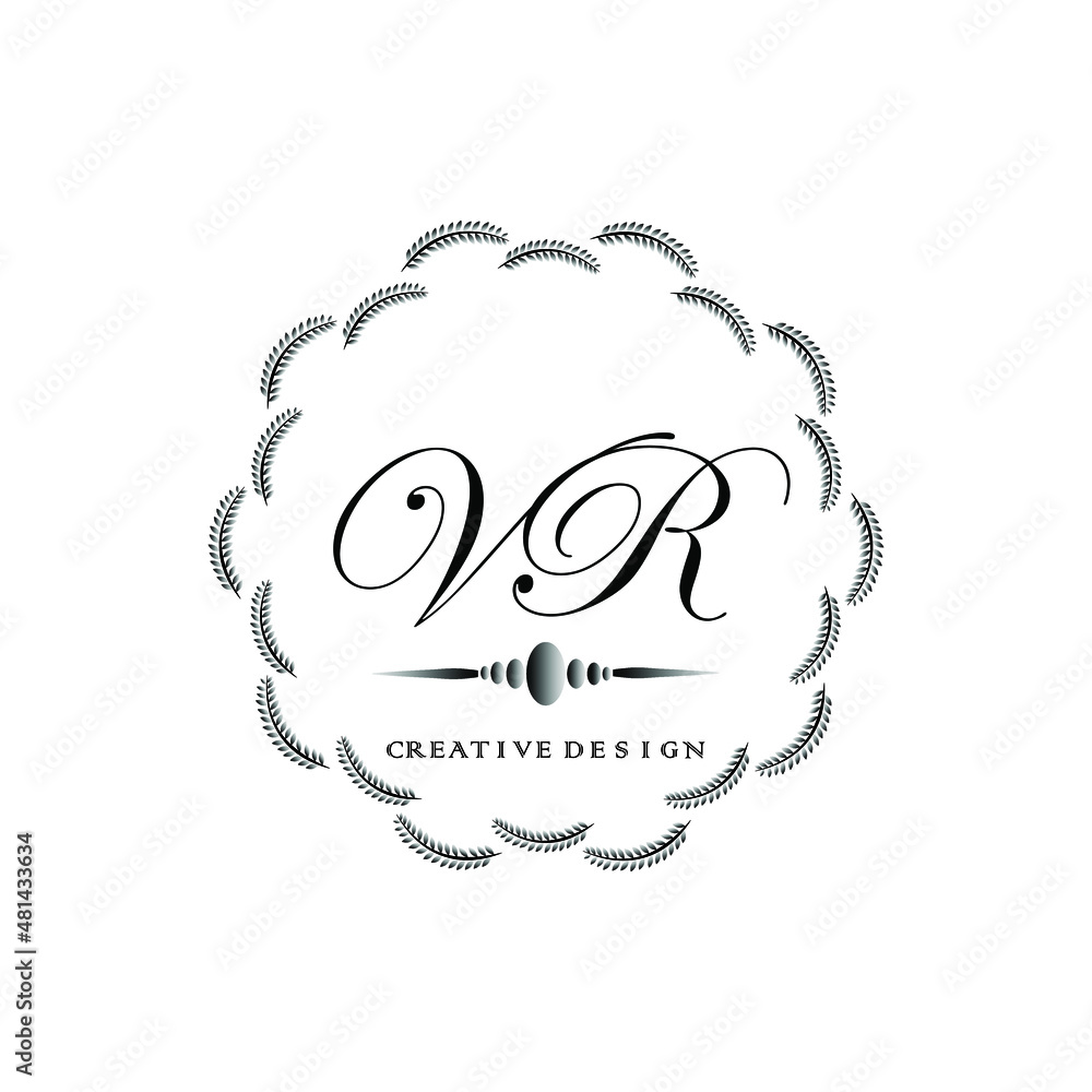 V R,VR creative letter logo design,V R calligraphy letter logo design ...