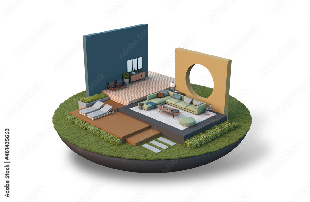 3d floor plan interior design Stock Illustration | Adobe Stock