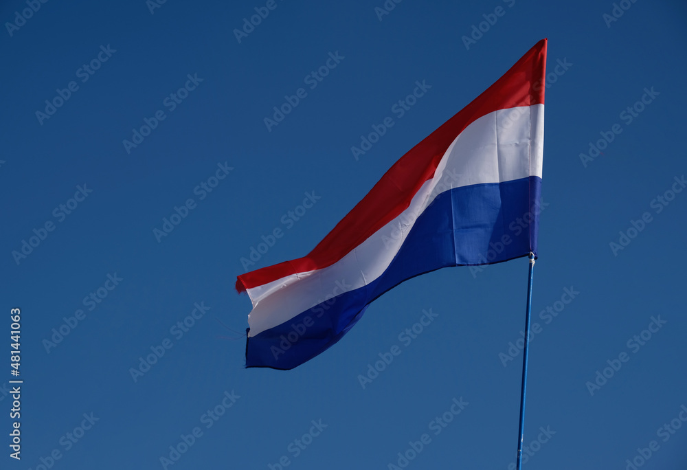 National flag of the Netherlands with horizontal tricolour of red ...