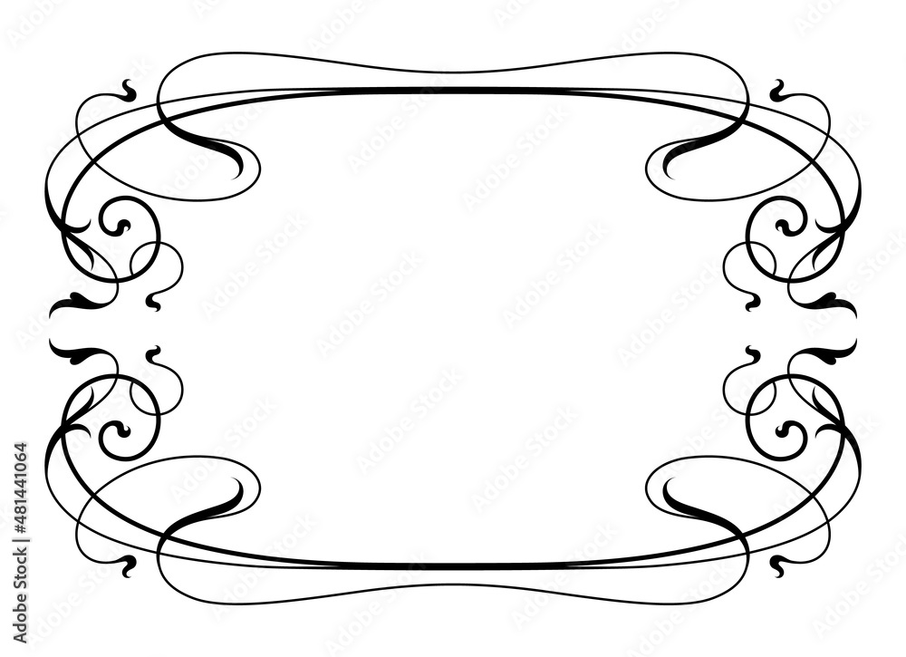 Vintage frame. Border line design. Art deco simple scroll. Vector ...