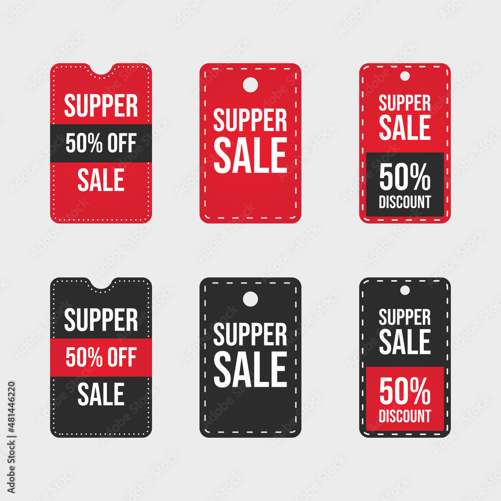 Black and red sales badge. Super Sale discount badge with black and red ...