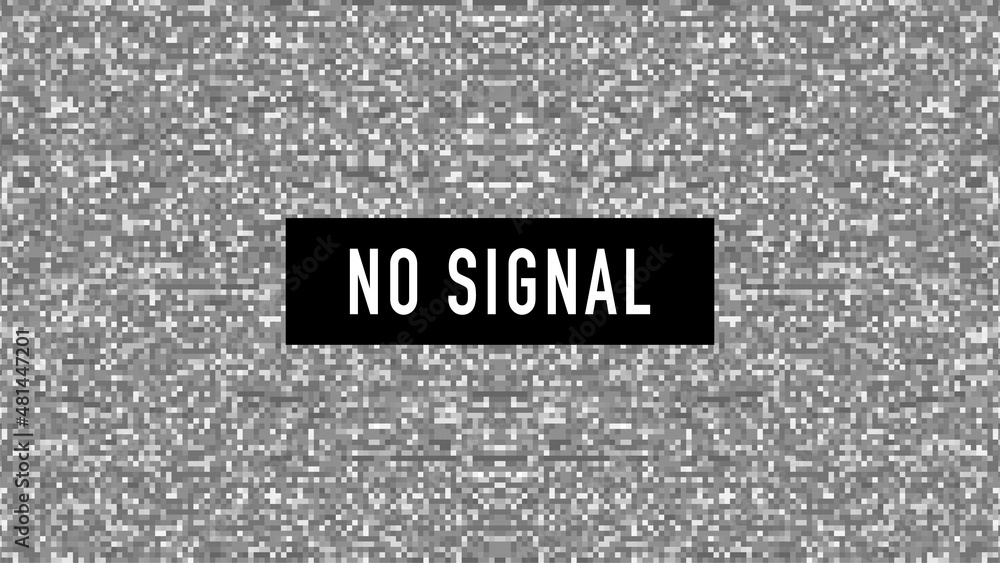 Pixel art no signal. Glitch camera effect. Vector image. Stock Vector ...