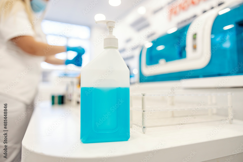 Disinfection liquid in a lab. The most important thing in a lab is ...