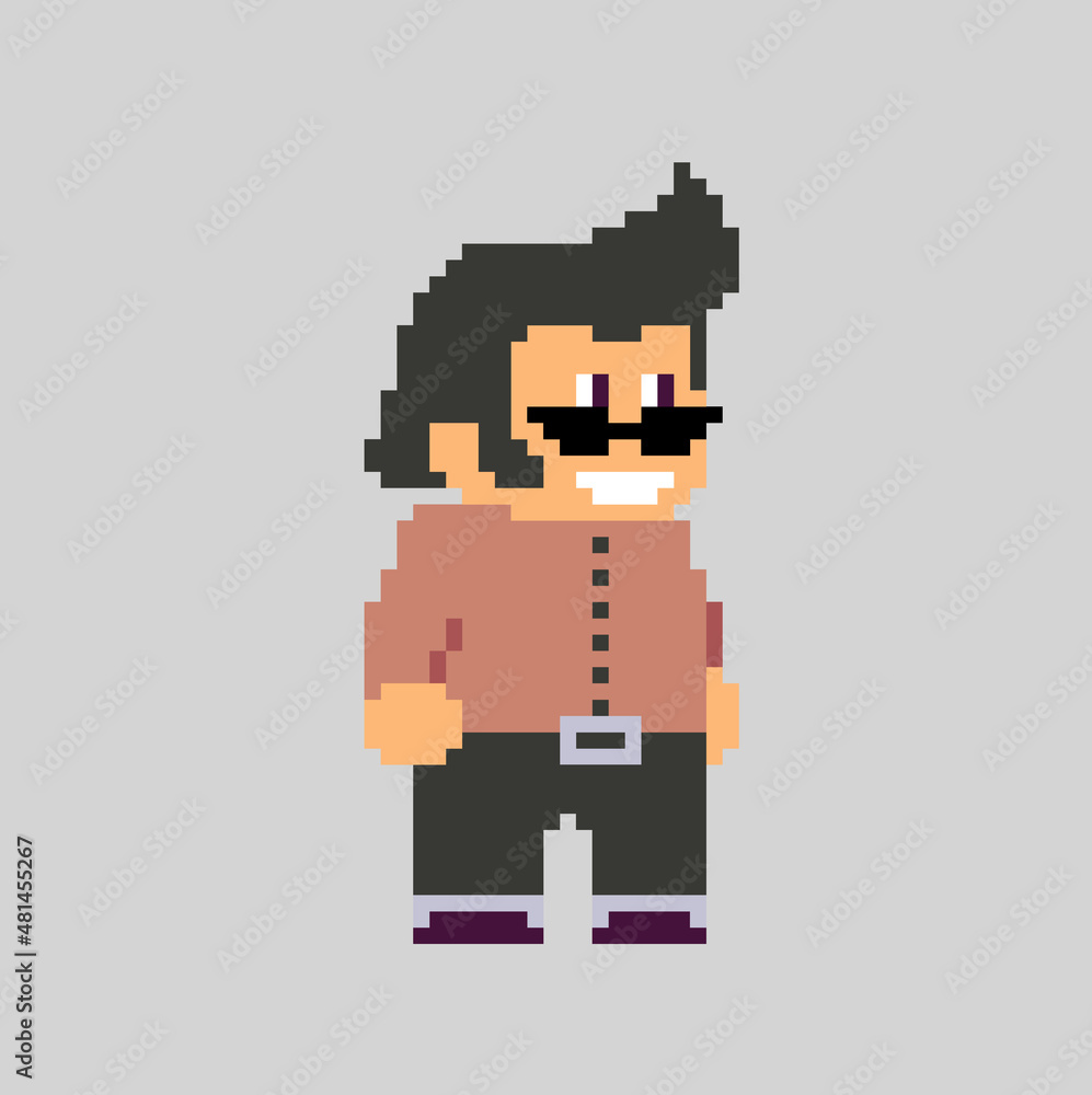 Pixel man character in art style Stock Vector | Adobe Stock