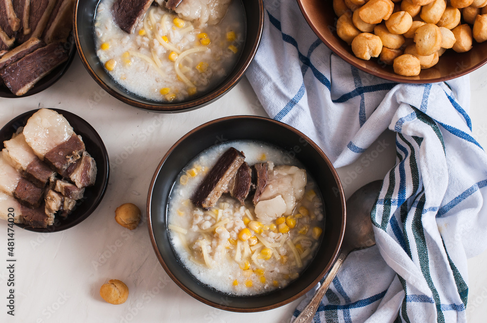 Kazakh national soup or drink - Nauryz Kozhe. Traditional festive food ...