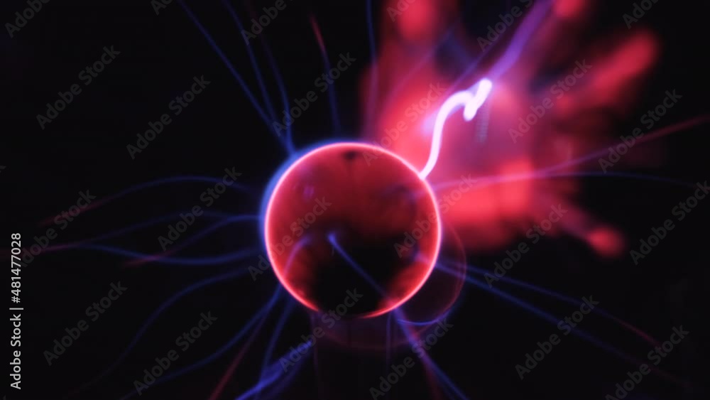 Working plasma globe or plasma lamp is a clear glass ball filled with a ...