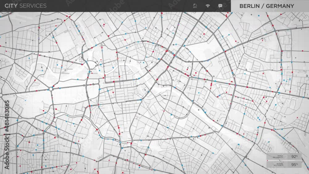 Advanced Digital City Security System Tech Connection. Modern City ...