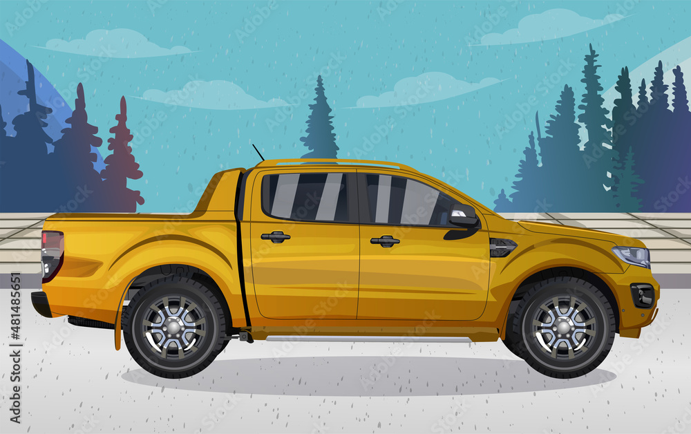 Ford Pickup Truck Side View