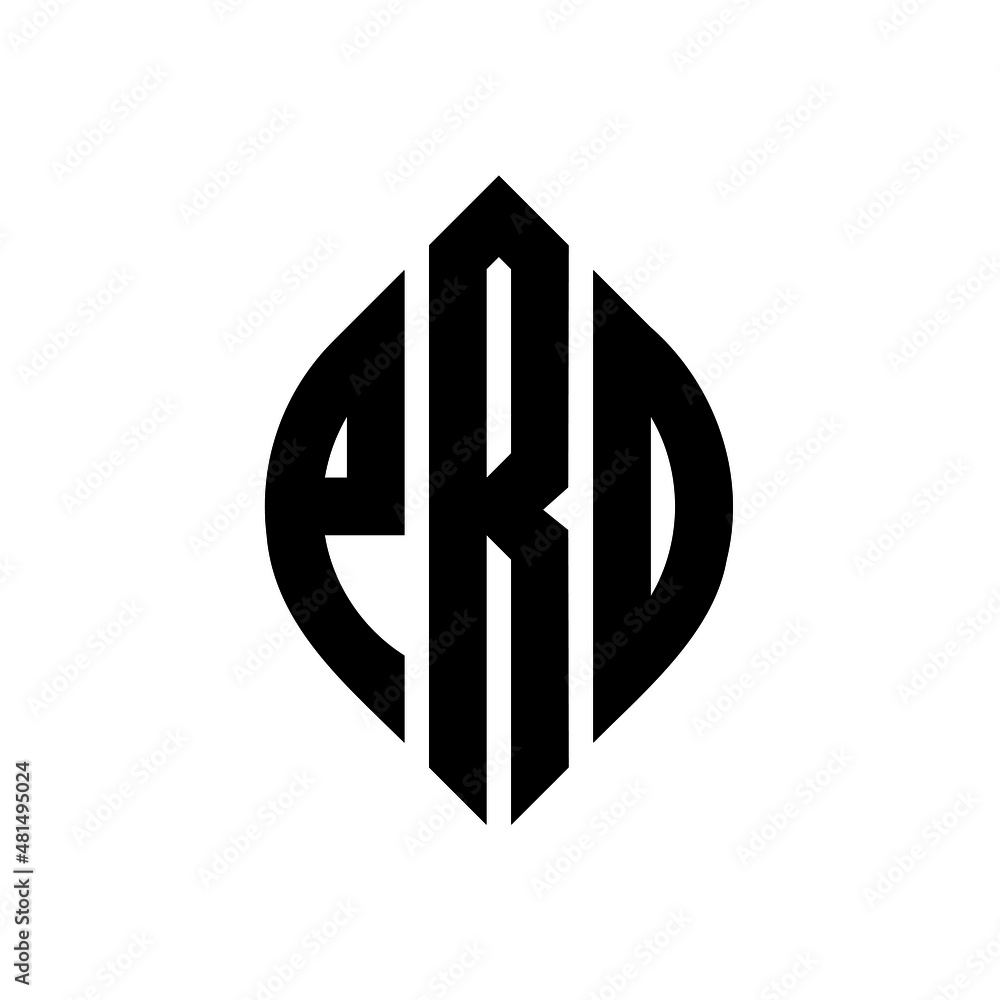 PRD circle letter logo design with circle and ellipse shape. PRD ...