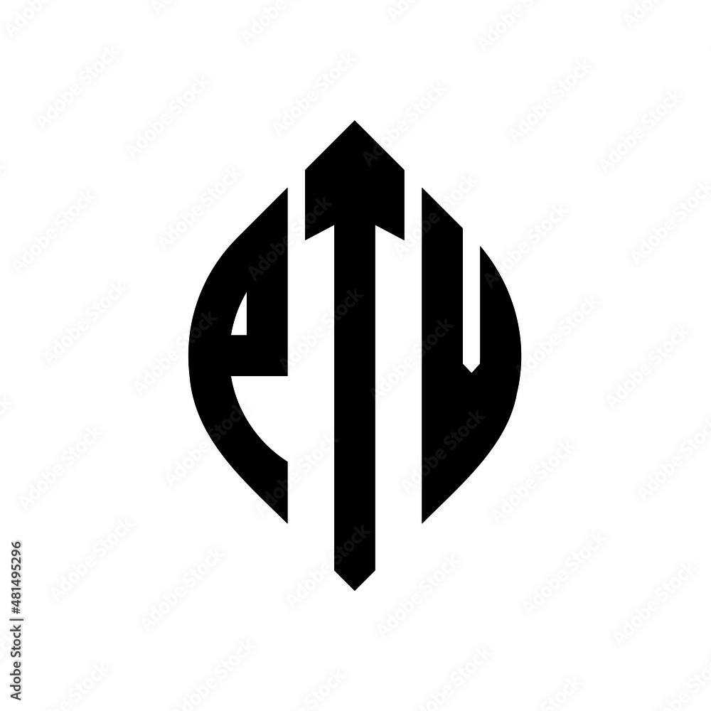 PTV circle letter logo design with circle and ellipse shape. PTV ...