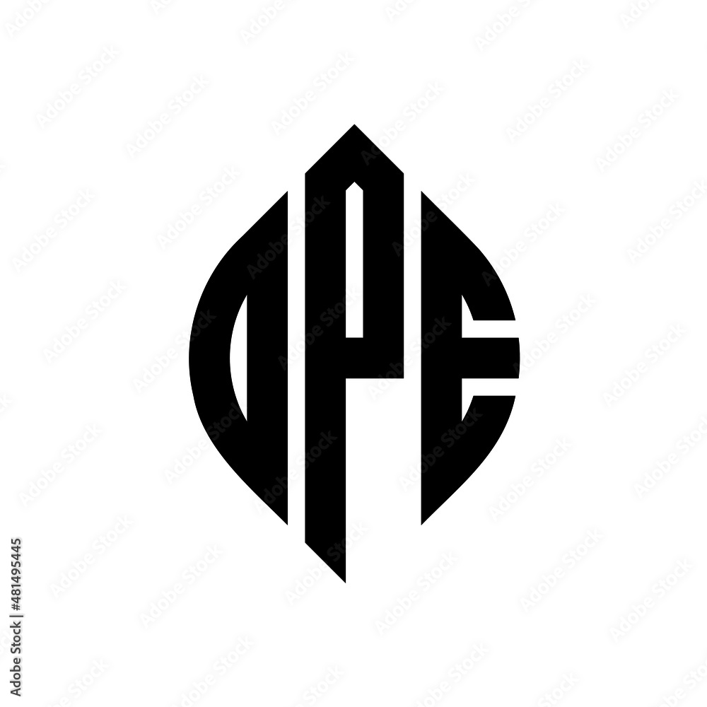 OPE circle letter logo design with circle and ellipse shape. OPE ...