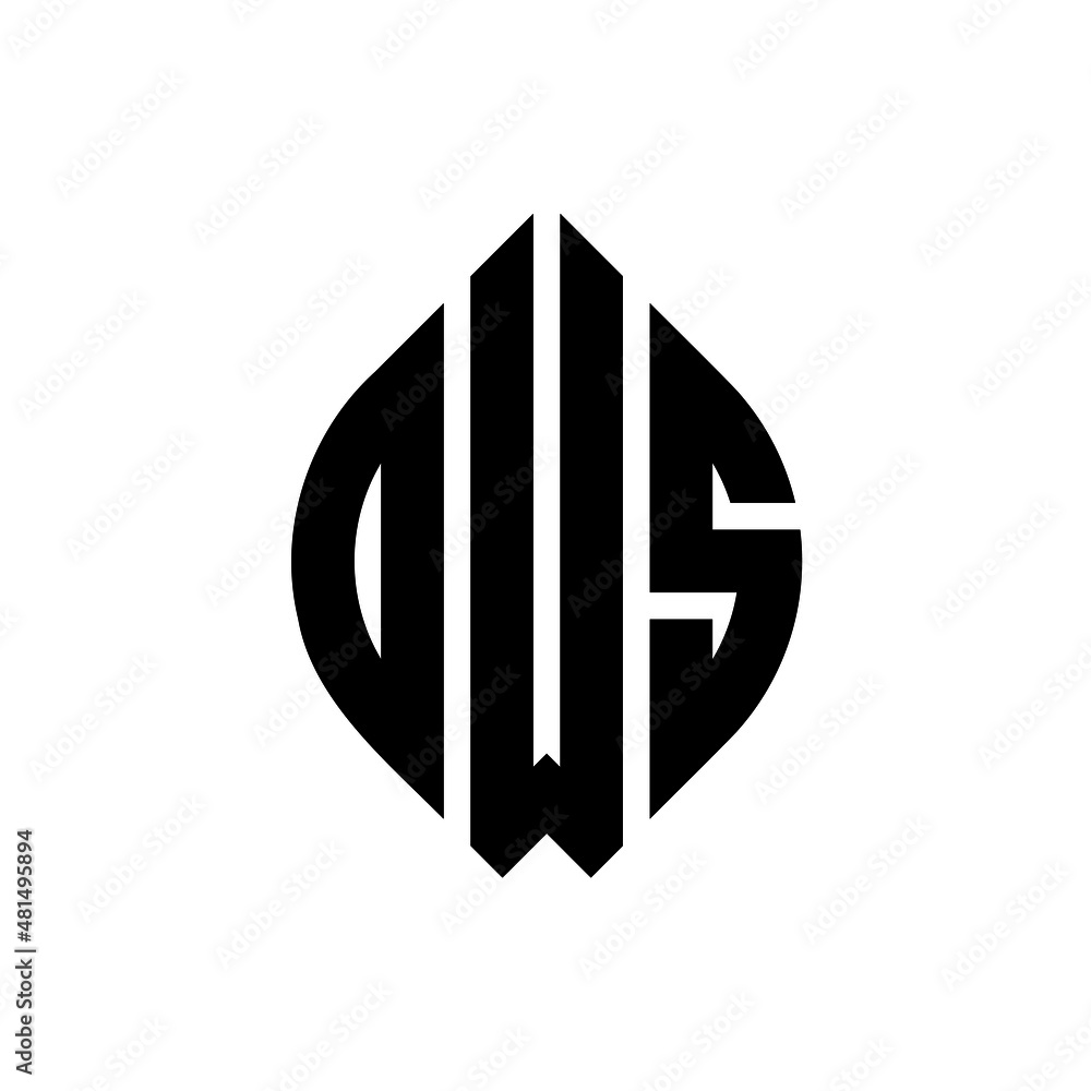 OWS circle letter logo design with circle and ellipse shape. OWS ...