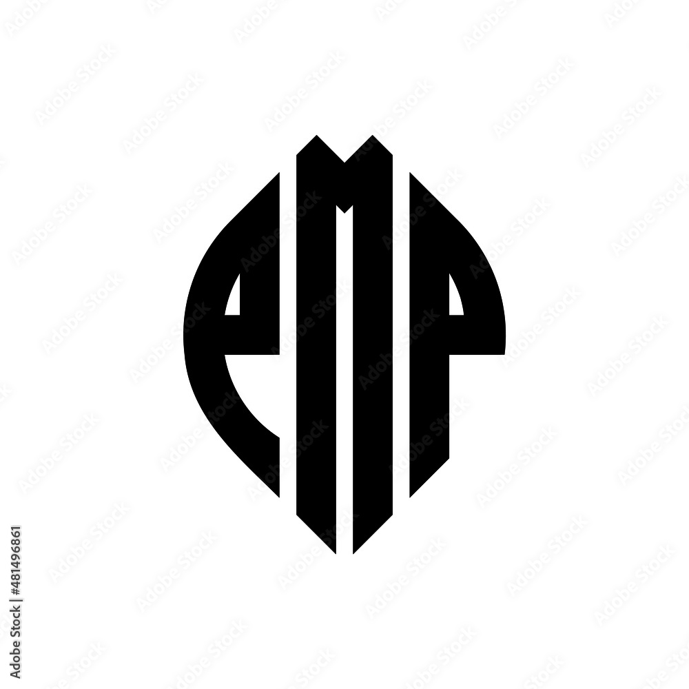 PMP circle letter logo design with circle and ellipse shape. PMP ...