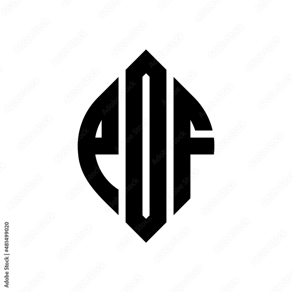 PDF circle letter logo design with circle and ellipse shape. PDF ...