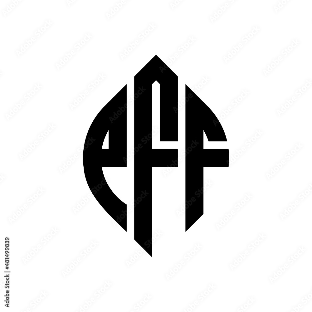 PFF circle letter logo design with circle and ellipse shape. PFF ...