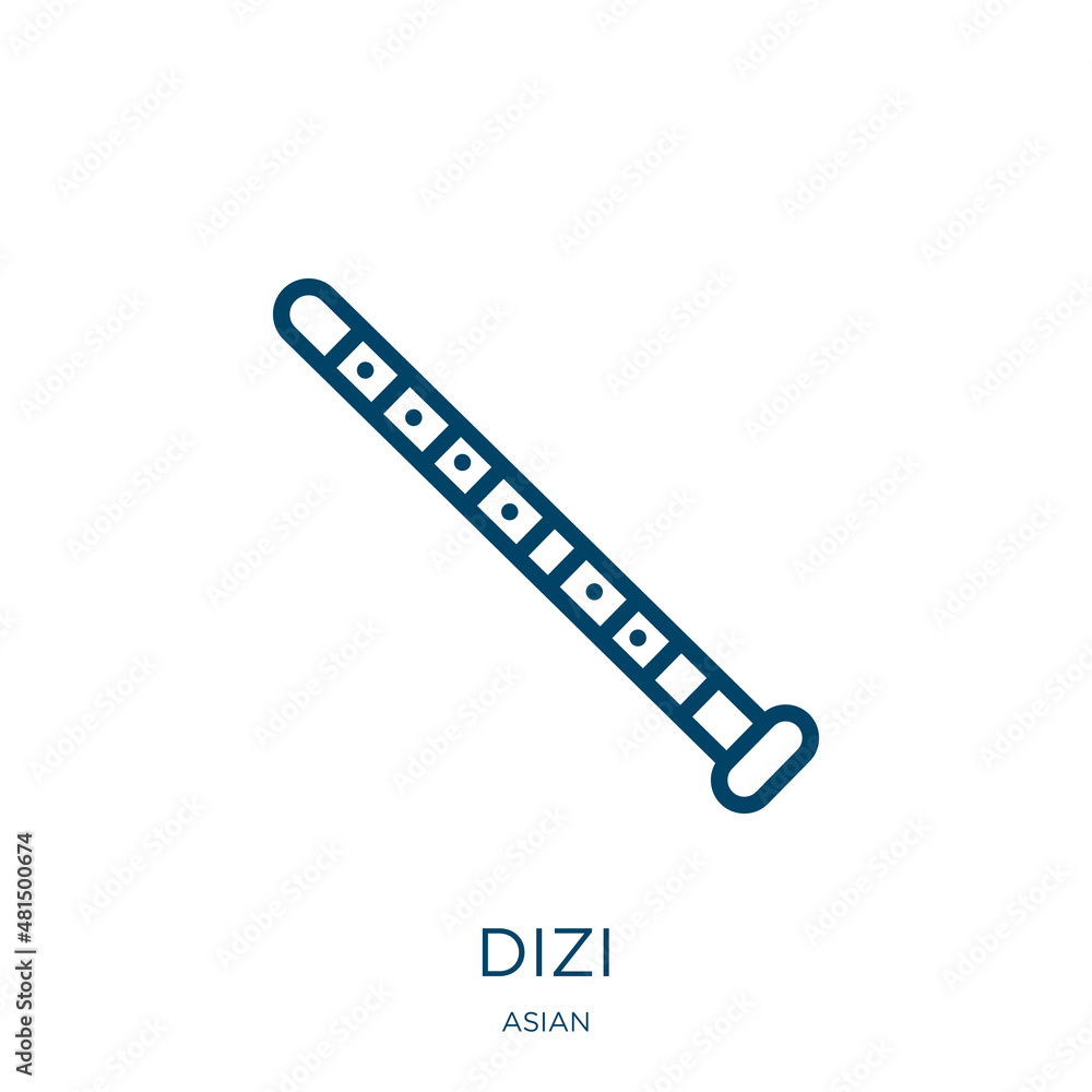 dizi icon from asian collection. Thin linear dizi, chinese, china ...