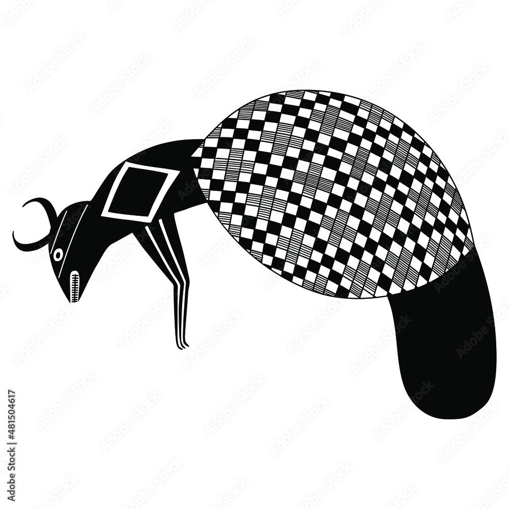 Stylized bee. Ethnic indigenous animal design. Native American art of ...
