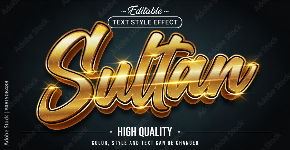 Editable text style effect - Sultan text style theme. Stock Vector ...