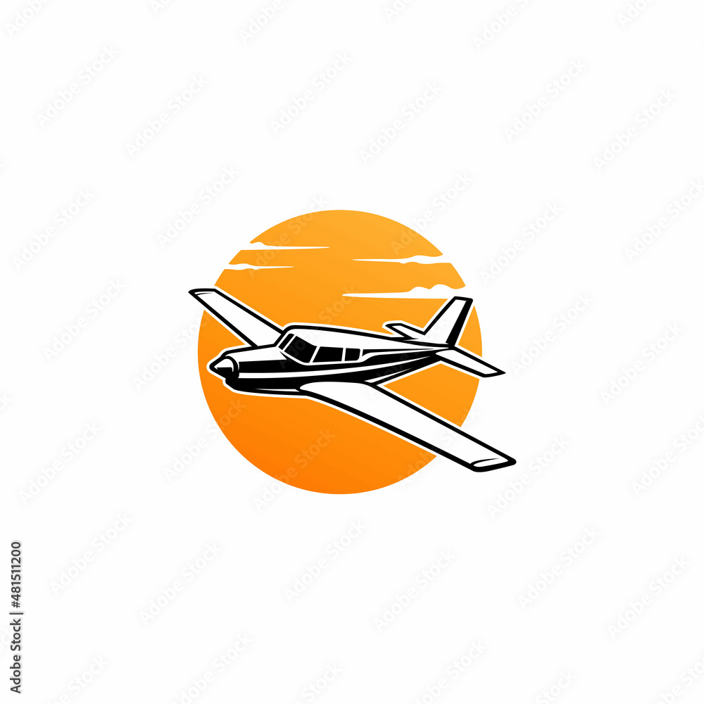 Light small airplane design. Airplane Club or Travel Logo design Stock ...