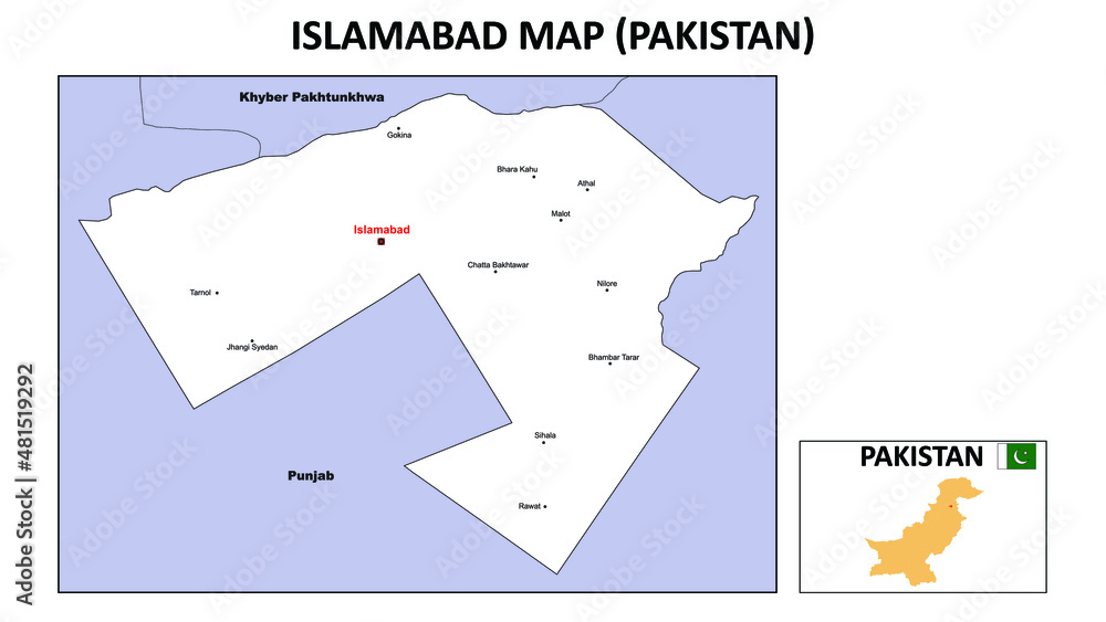 Islamabad map. Political map of Islamabad. Islamabad Map of Pakistan ...