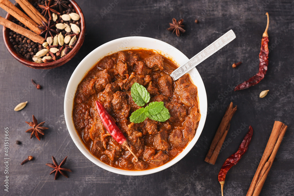 Traditional homemade Mutton curry from Asian cuisine Chukhandar gosht ...