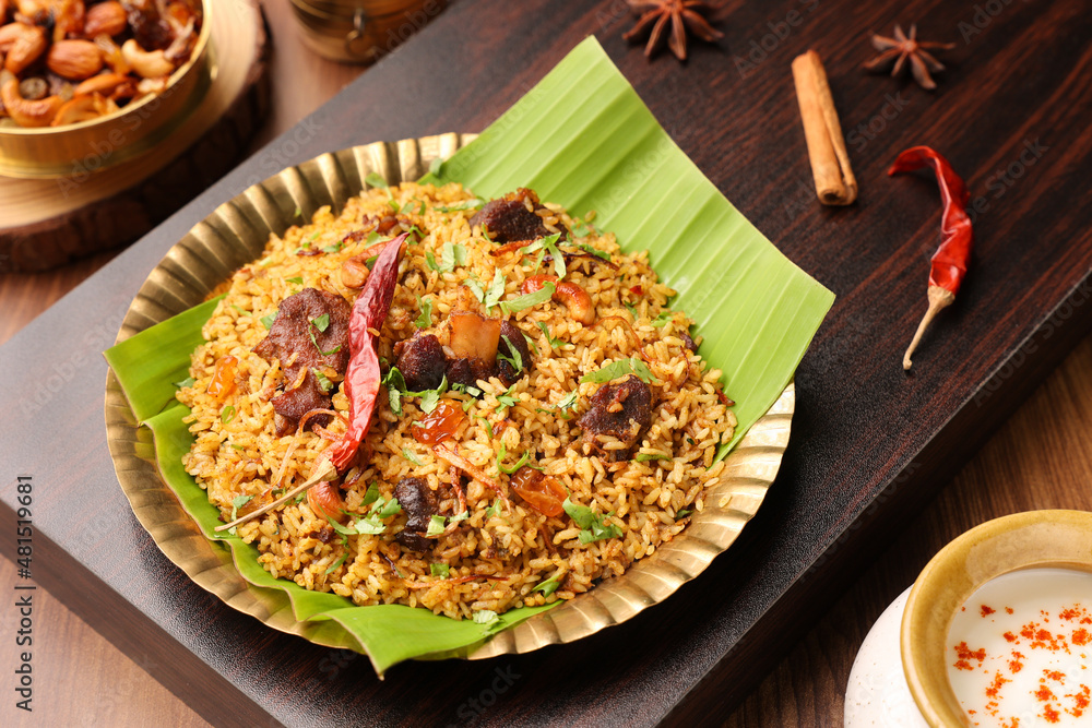 Mutton biryani Beef Biryani, Gosht or lamb biriyani Hyderabadi Dum ...