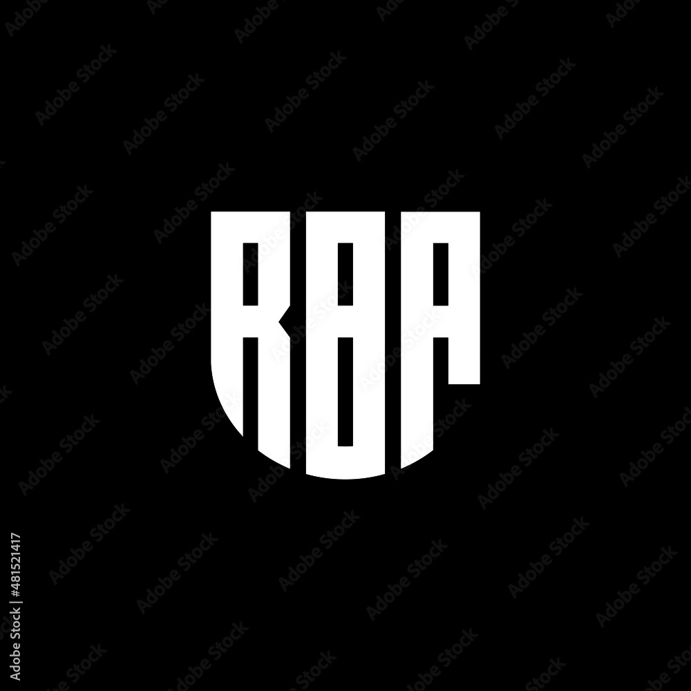 RBA letter logo design with black background in illustrator, vector ...