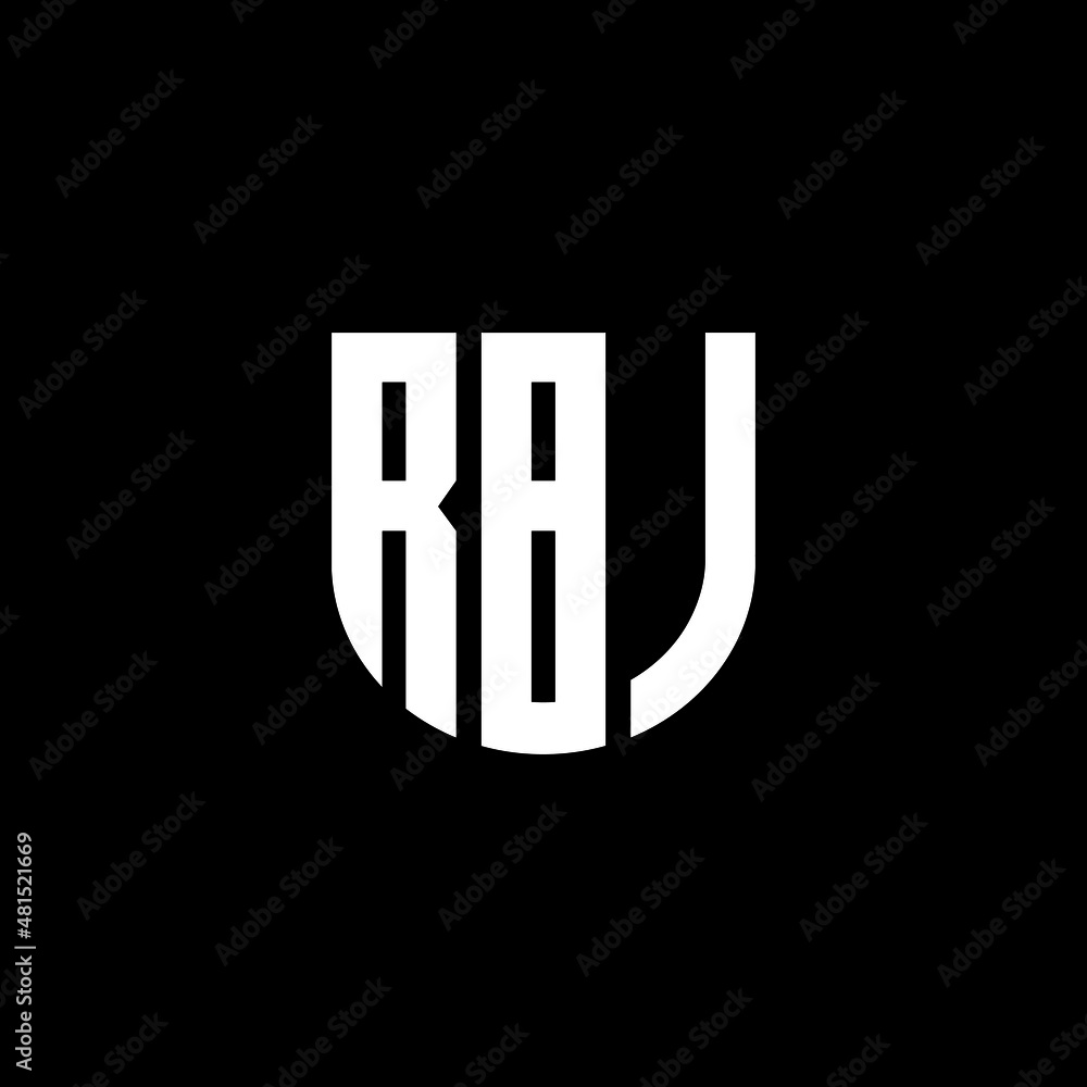 RBJ letter logo design with black background in illustrator, vector ...